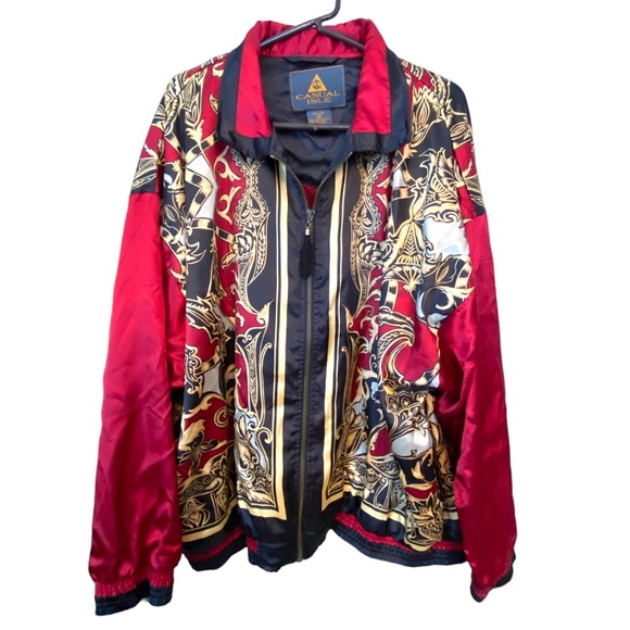 Casual Isle | Jackets & Coats | Vtg Casual Isle Baroque Bomber Jacket ...